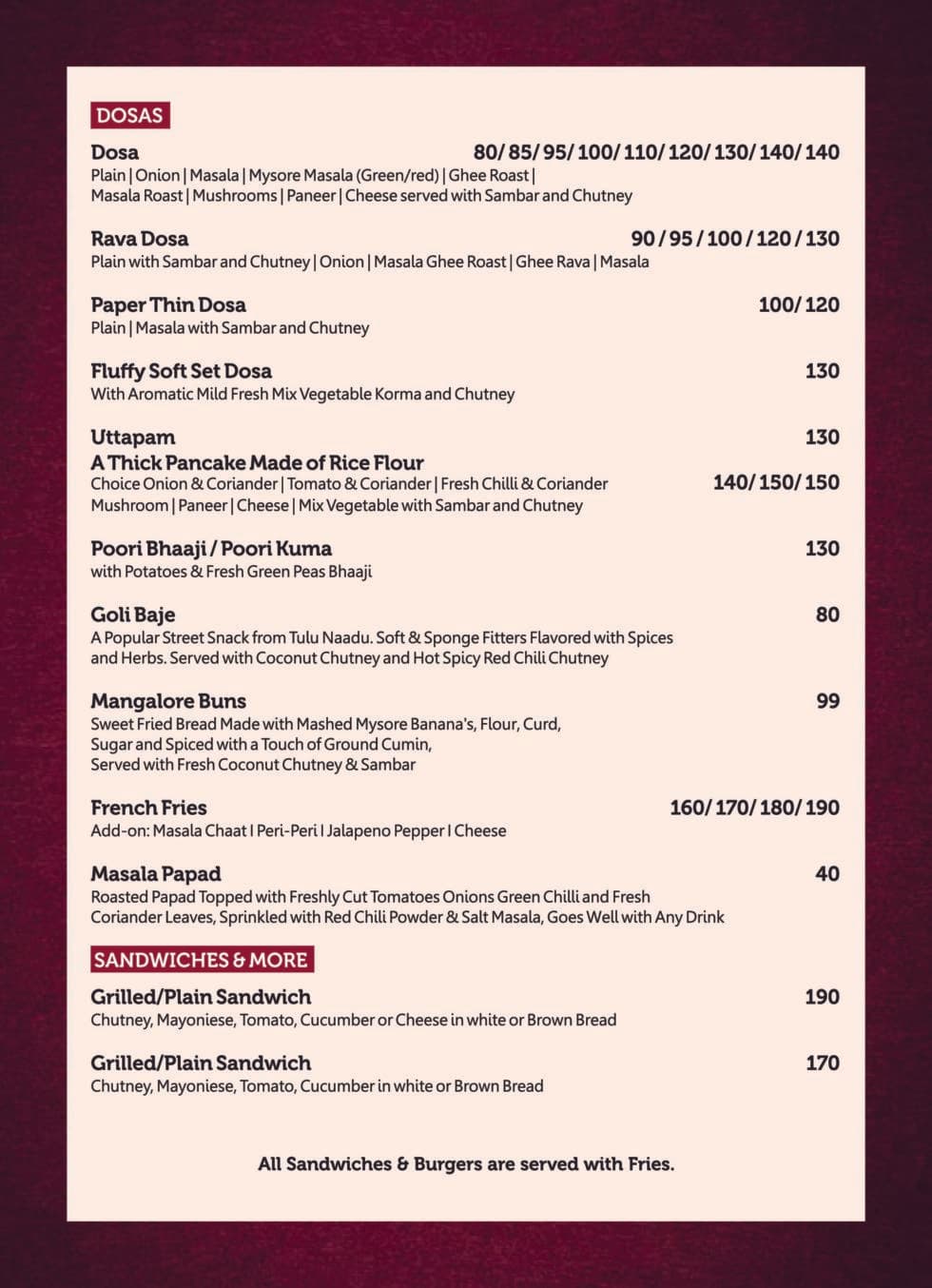 Grand Madhuvan NX Food Menu - AJ Grand Hotel