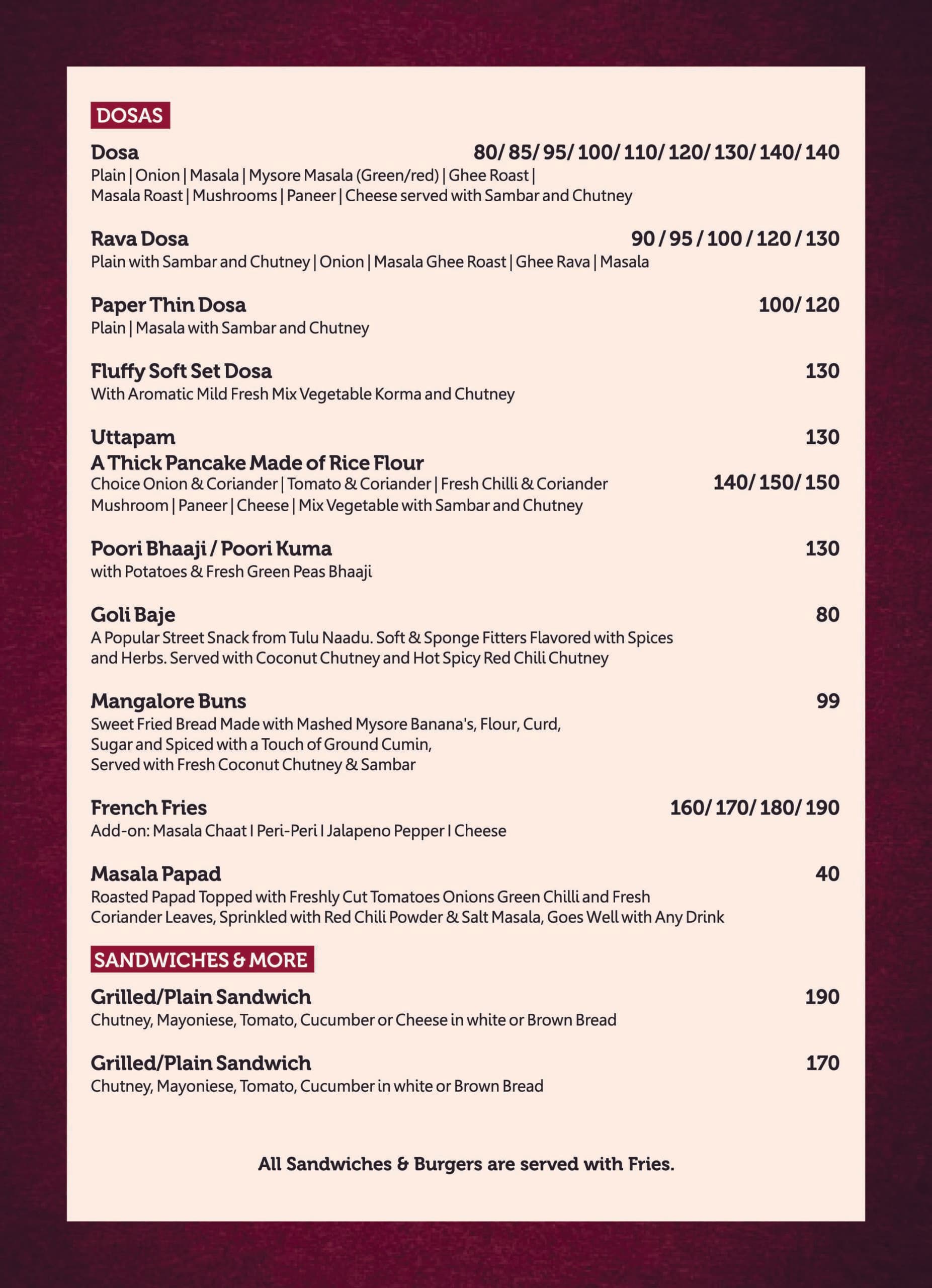 Grand Madhuvan NX Food Menu - AJ Grand Hotel