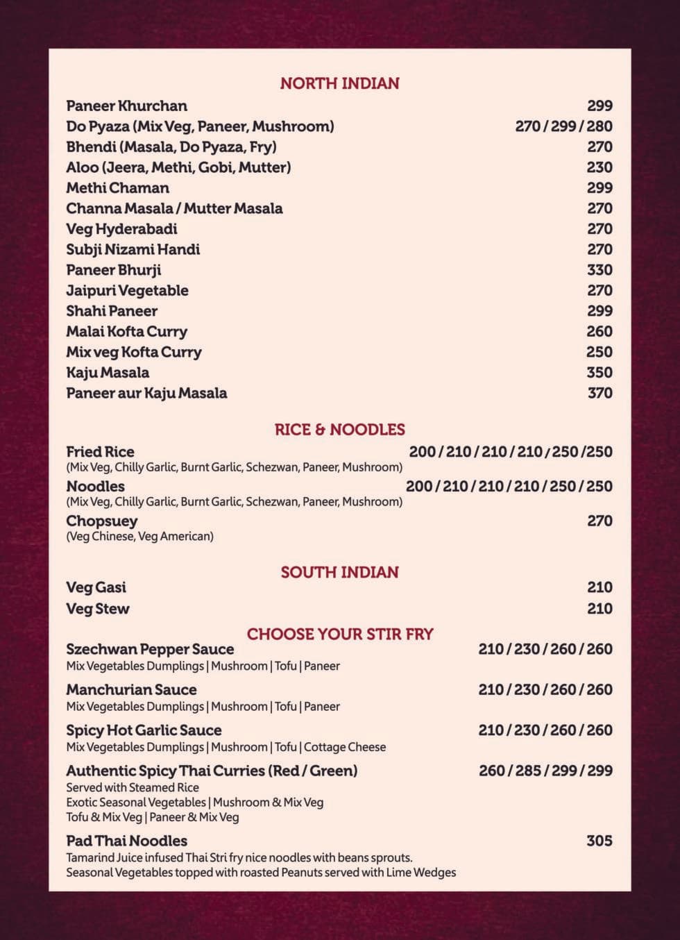 Grand Madhuvan NX Food Menu - AJ Grand Hotel